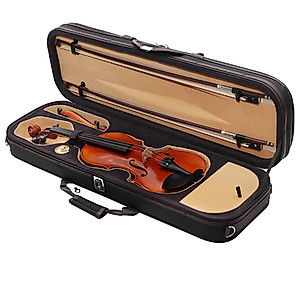MI&VI NF-5003 Super Lightweight 3.6lb Sturdy Violin Travel Case 4/4 (Full Size) With Reflective Safety Strips | Hygrometer | Adjustable Shoulder Straps | Hard-Shell | High-Density Foam - MIVI Music