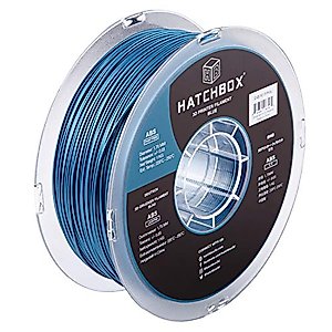 HATCHBOX Paint-Free ABS 3D Printer Filament, Dimensional Accuracy +/- 0.03 mm, 1 kg Spool, 1.75 mm, Blue