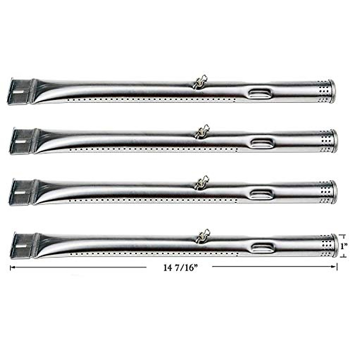 Hongso SUS304 Grill Burner Tubes Replacement for Charbroil 461334813, 463322613, 463334613, Thermos 466360113 Gas Grill, 4 Pack G432-Y700-W1 Grill Burners, SBH0204