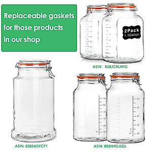 Silicone Sealing Ring for Qianfenie 4.3 Inches Mouth Glass Jars, 2 Pcs Replacement Silicone Gaskets, White Rubber Seals for Canning Jar