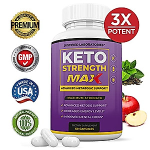 (3 Pack) Keto Strength Max 1200MG Pills Includes Apple Cider Vinegar goBHB Strong Exogenous Ketones Advanced Ketogenic Supplement Ketosis Support for Men Women 180 Capsules