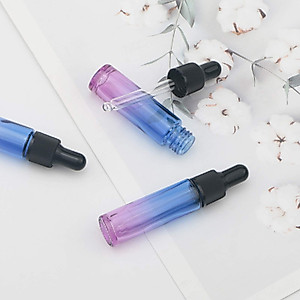 Kesell 8 Pack 0.34oz/10ml Essential Oil Dropper Bottles Colorful Glass Bottles with Eye Dropper Empty Travel Bottles for Perfume