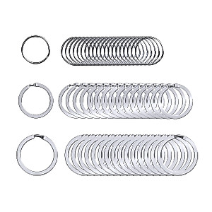 Key Ring 50 Pcs 1.25'' -15 Pcs,1'' -15Pcs, 0.8''-20Pcs Ring Flat Rings Split Keyrings