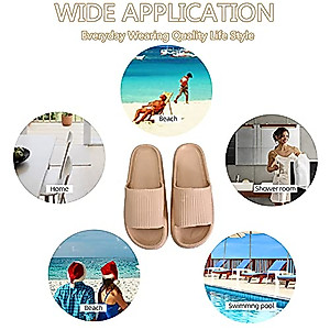 sharllen Pillow Slippers, Super Soft Massage Shower Foam Bathroom Slipper, Non-Slip Quick Drying Open Toe Thick Sole Sandals for Women and Men, Comfortable Soft Home Indoor Slipper