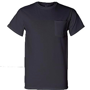 Fruit of the Loom Men's Pocket Crew Neck T-Shirt (Pack of 4), Black, X-Large