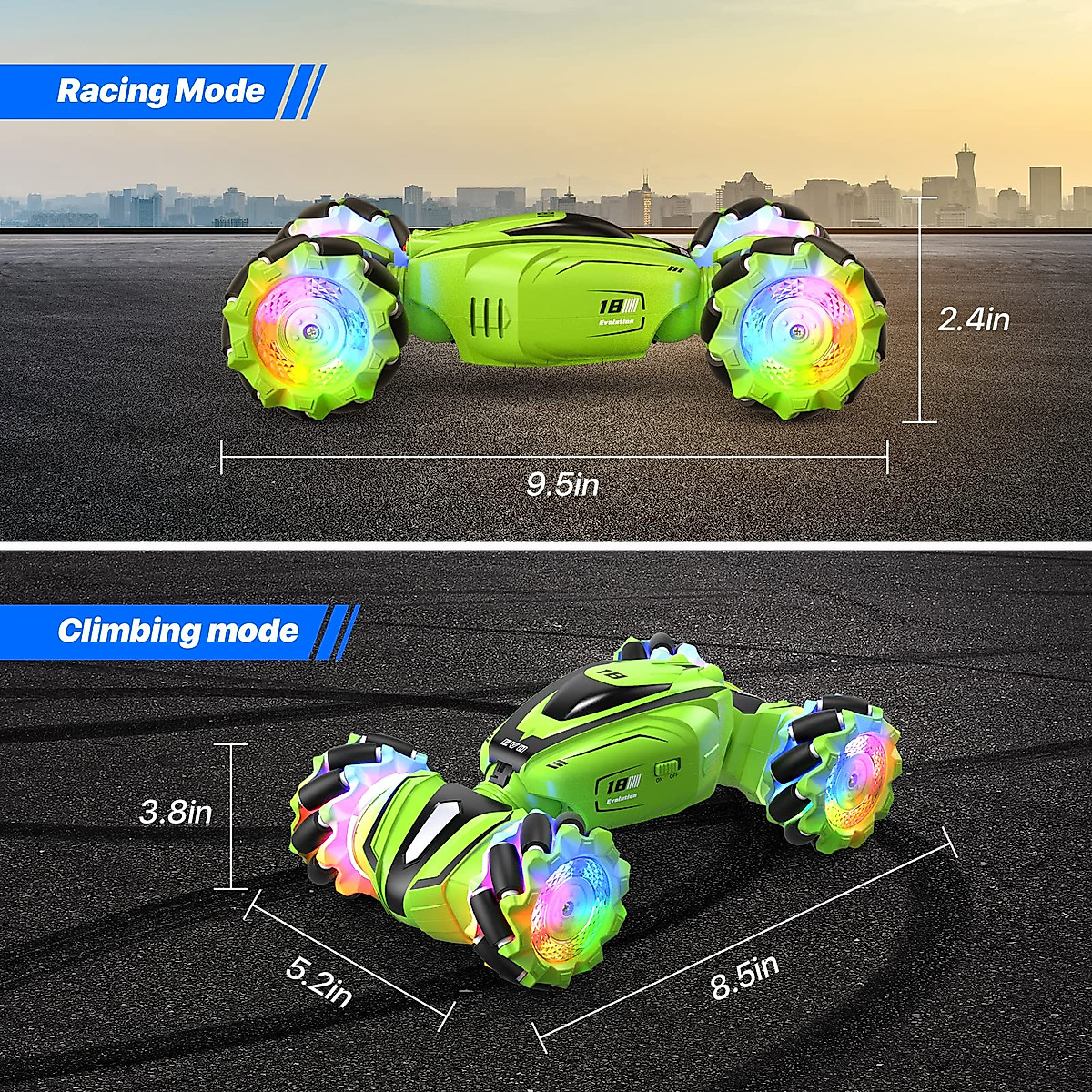 RC Cars for Kids,Toys for 6 7 8 9-14 Year Old Boys,Remote Control Car 360 ° Flips Stunt Car Double Sided Rotating Gesture Sensing Rc Cars with Light and Muisc Rechargeable Toy Car Gifts for Boys Girls