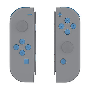 eXtremeRate DIY Full Set Buttons for Nintendo Switch & Switch OLED, Custom Replacement Buttons for JoyCon, ABXY Direction Keys SR SL L R ZR ZL + - Home Capture Trigger Buttons Springs - Airforce Blue