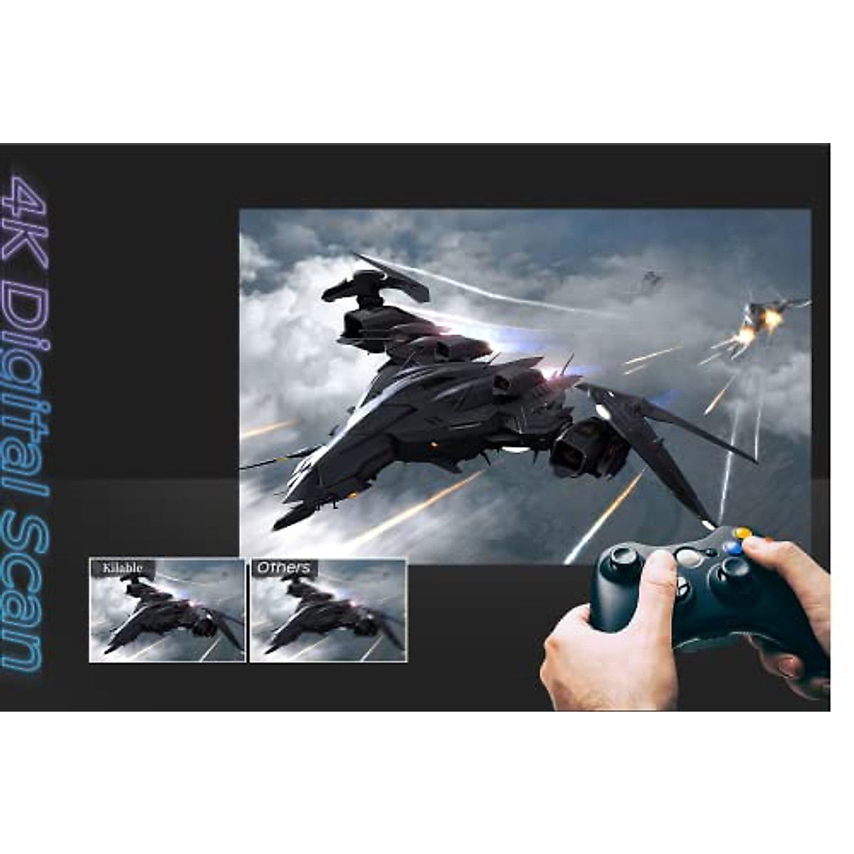 Kilable Portable Movie Projector with 7500 Lux for Outdoor Home, LED 1920x1080P HD Projector Support Bluetooth and WiFi Mini Wireless Projector 4k Compatible with iOS/Android Phone/USB/TV Stick