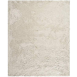 SAFAVIEH Venice Shag Collection 8' x 10' Pearl SG256P Handmade Glam 3-inch Extra Thick Area Rug