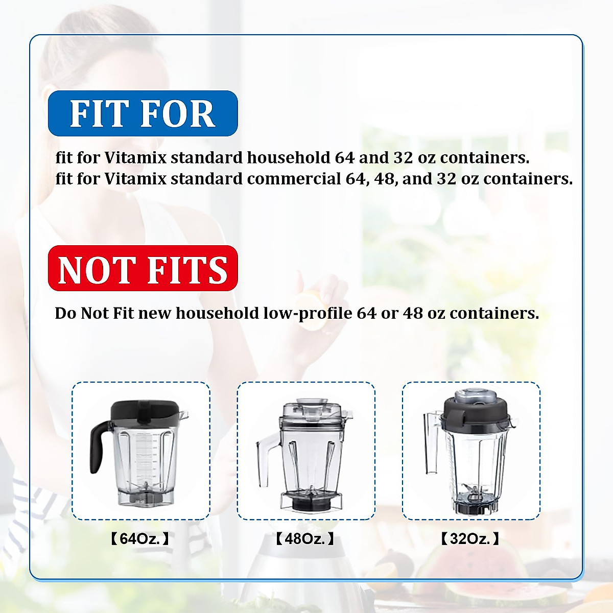 Blender Blade Replacement Part for Vitamix, Stainless Steel Blender Wet Blade Assembly Compatible with Vitamix 5200 Series 32oz and 64oz Mixer Containers Accessories Kitchen