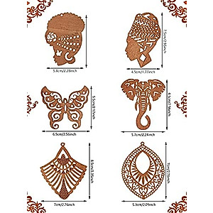 12 Pairs African Wooden Earrings for Women Bohemian Wood Earrings Bulk Ethnic Dangle Drop Earrings Boho African Earrings(Stylish Style)