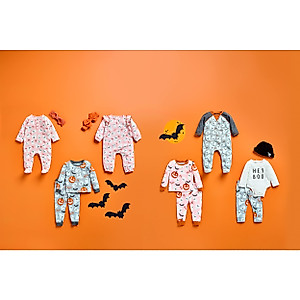 Mud Pie Baby Girl Halloween Ghost Bodysuit and Headband Set, Pink, 9-12M