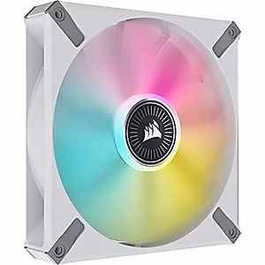 CORSAIR ML140 RGB Elite, 140mm Magnetic Levitation RGB Fan with AirGuide, Single Pack - White Frame