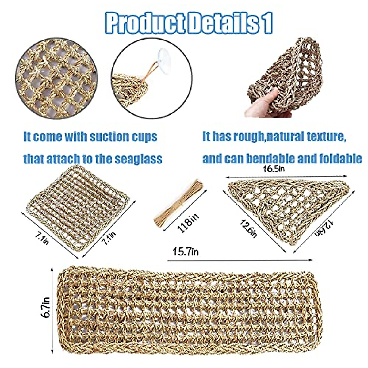 Woyrise Bearded Dragon Hammock Reptile Lounger Reptiles Plants Hanging Fake Vines Boston Bearded Dragon Tank Accessories Decorfor Chameleon, Lizards, Geckos, Hermit Crabs