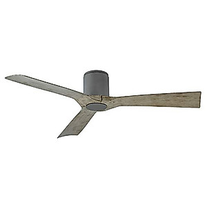 Aviator Smart Indoor and Outdoor 3-Blade Flush Mount Ceiling Fan 54in Graphite Weathered Gray with Remote Control (Light Kit Sold Separately) works with Alexa, Google Assistant, Samsung Things, and iOS or Android App