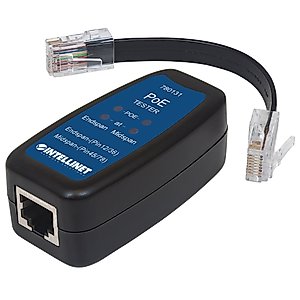 Intellinet RJ45 Poe+ Ethernet Tester – Cat6 Network Cable Checker for LAN Internet Ports, Tests Endspan Midspan Power, Detects IEEE802.3af and IEEE802.3at – 3 Yr Mfg Warranty - 780131