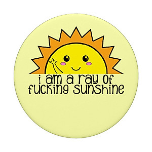 I am a Ray of Fucking Sunshine Middle Finger PopSockets Grip and Stand for Phones and Tablets