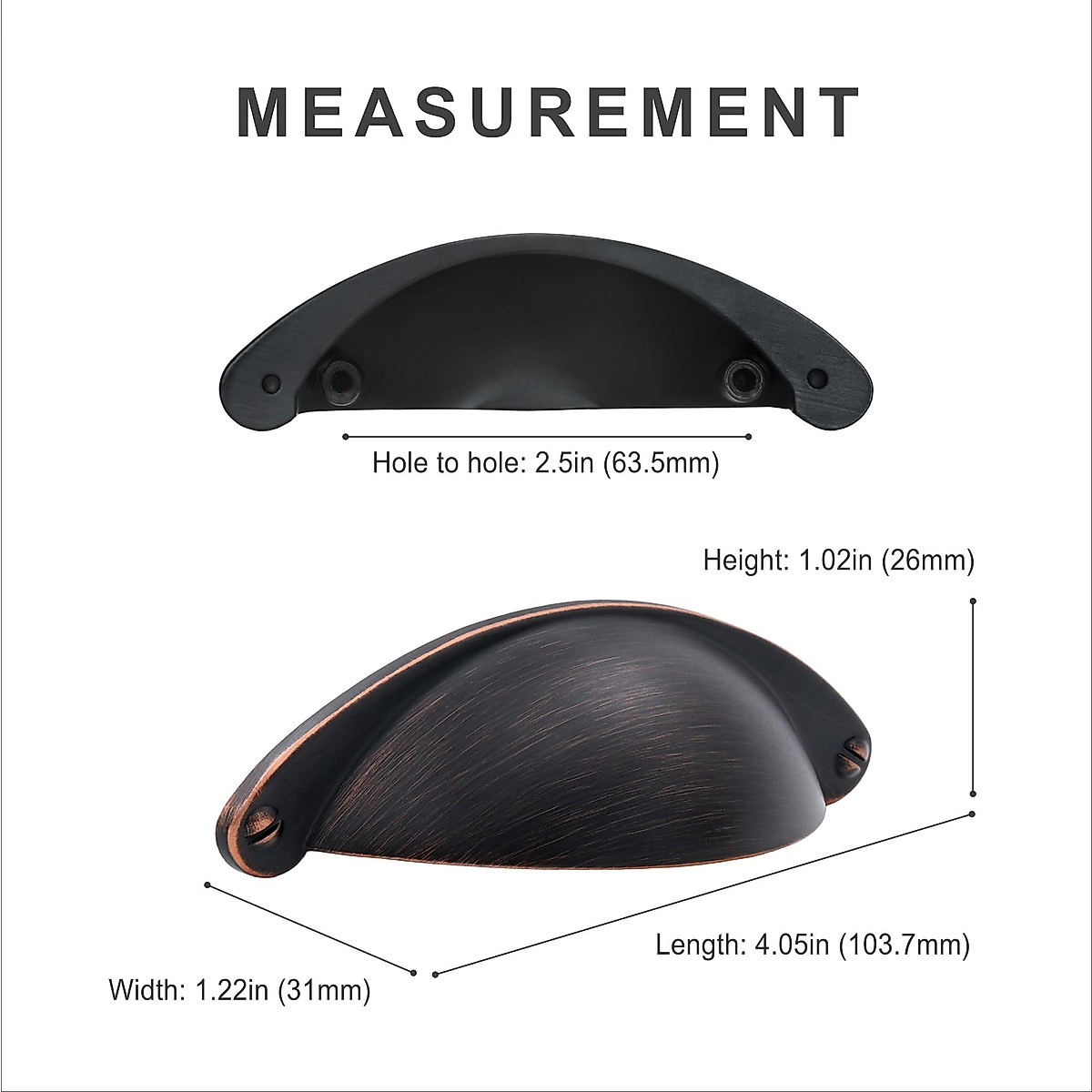 HESTIA HARDWARE 10 Pack | 2.5 Inch Drawer Pulls Oil Rubbed Bronze Pulls For Cabinets And Dressers | Bathroom And Kitchen Handles