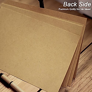 CenterZ 100pcs Vintage Kraft Stationary Paper 8.3 x 11.5 inch, A4 Sheets 120gsm Printable Lined Stationery Writing Letter Papers Bulk Set for Personalized Letters, Creative Poems, Lyrics, Office Notes