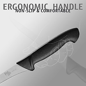 dimoedge 6 inch Professional Boning Knife, Super Sharp Deboning Knife with Ergonomic Handle(Black)