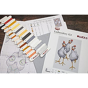 Luca-S Cross Stitch Kit My Chickens, Counted Cross Stitch Kit for Adults, Embroidery Needlecraft Kit