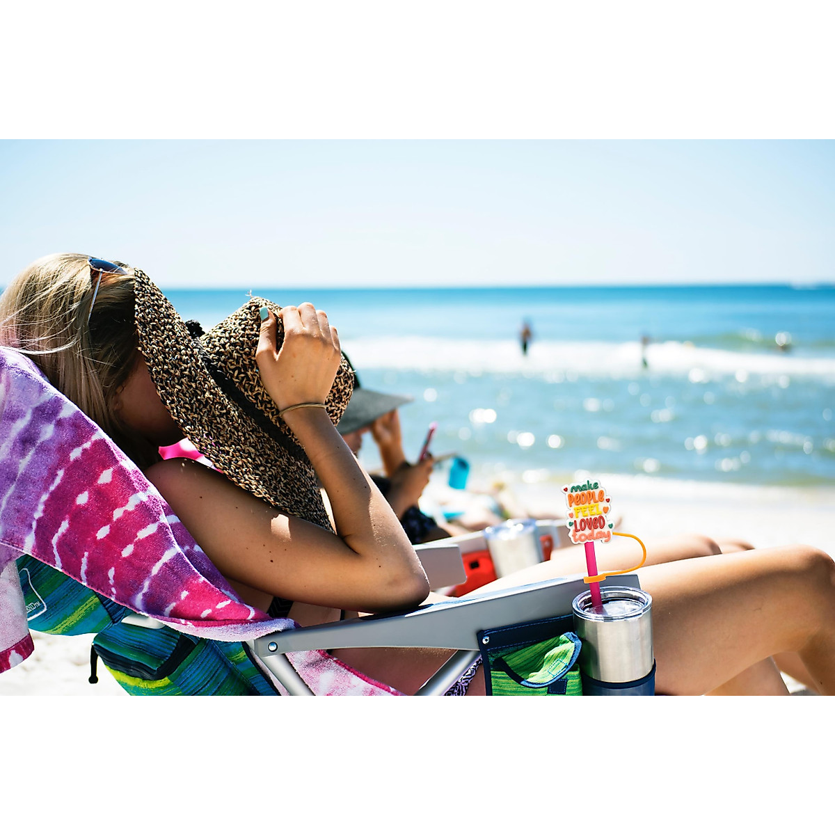 12pcs Straw Cover Cap,Reusable Drinking Straw Toppers,10mm Straw Covers for Stanley Cup 30&40 Oz Tumbler Straw Accessories Splash Straw Protector Portable Dust Straw Caps Decoration (Love Myself)