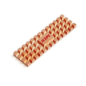 icepc M.2 Heatsink for PS5 2280 SSD Pure Copper Heatsink Kit Cooler Heat Sink with Silicone Based Thermal Pad for Cooling M.2 SSD NGFF SSD NVME SSD(70x20x4mm)