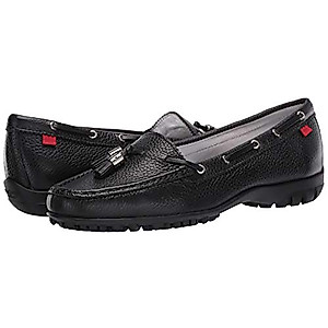 MARC JOSEPH NEW YORK Women's Leather Made in Brazil Spring Street Golf Shoe, Black Tumbled Grainy, 11 M US