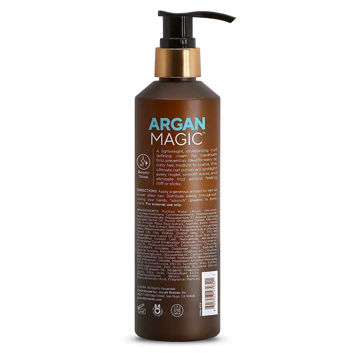 ARGAN MAGIC Defining Curl Cream - Enhances Waves and Curls While Adding Definition | Conditions, Detangles, and Reduces Frizz | Paraben Free (8.5 Ounce / 250 Milliliter)