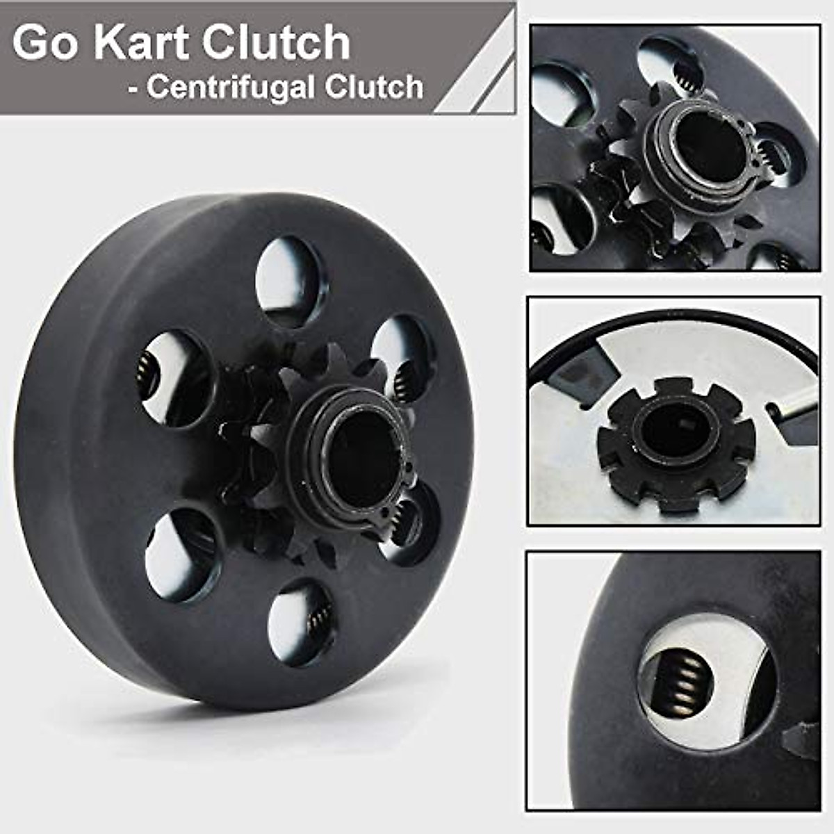 Centrifugal Clutch, Go Kart Clutch 3/4" Bore 10 Tooth for #40/41/420 Chain, Fits for Mini Bike, Go Kart, predator 212, Lawnmower and Honda GC GX 2-6.5HP Engine
