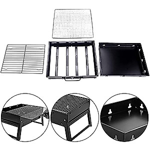 Portable Folding Charcoal Barbecue Grill Outdoor BBQ Utensil Stainless Steel BBQ for Garden Picnic Terrace Camping Travel,S