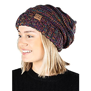 Funky Junque Oversized Slouchy Beanie - Black Kaleidoscope