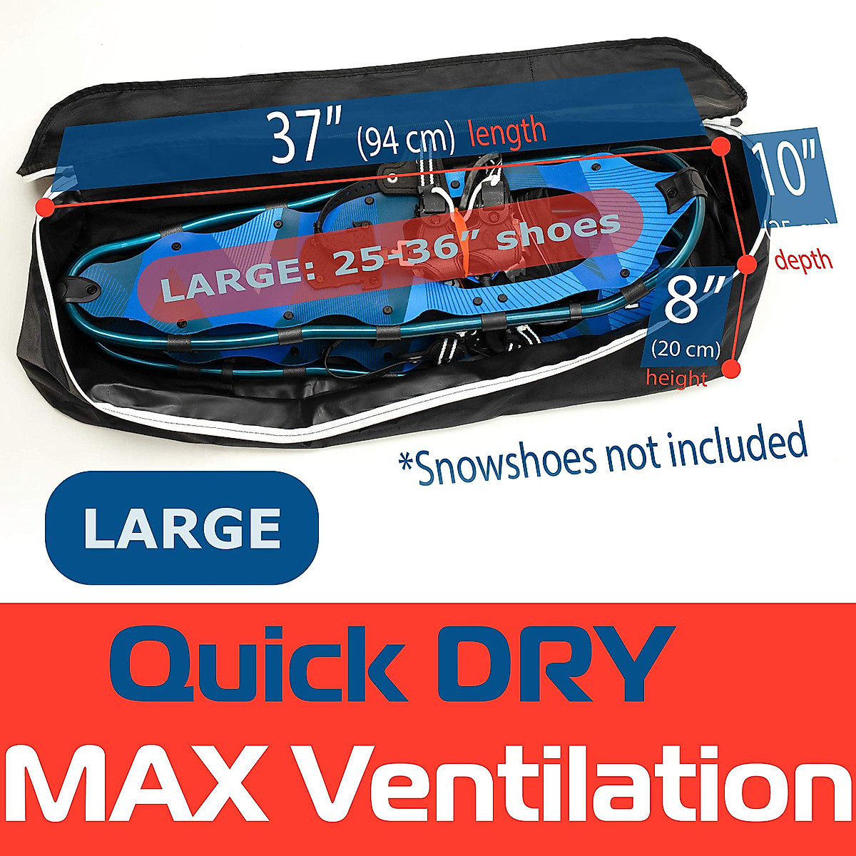 Athletico Snowshoe Bag - Snow Shoe Backpack For Carrying, Packing, and Storing Snowshoes (Small, 19-25 inches)