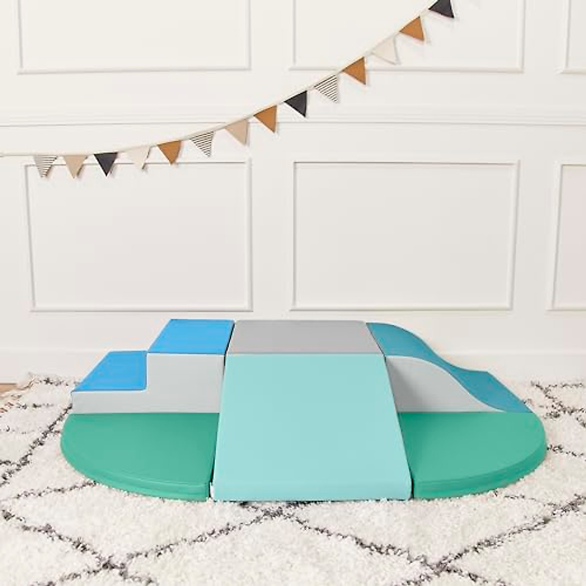 ECR4Kids SoftZone Little Me Wall Climb and Slide, Beginner Playset, Contemporary, 6-Piece