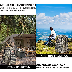 outdoor plus Extra Large Camping Backpack For Men, Military Molle Hiking 2 Daypack 60L70L85L Waterproof Backpacking Rucksack