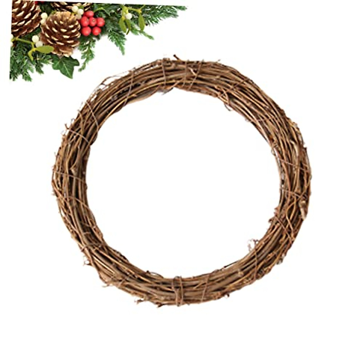 DECHOUS Rattan Circle Natural Vine Wreath 1pc Christmas Dried Flowers Log Dried Wreath Garland DIY Wreath