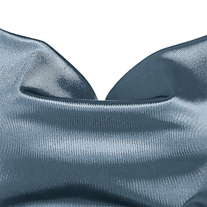 ZAFUL Women's Satin Sleeveless Spaghetti Strap Mini Dress Sexy Slip Cowl Neck Silky Cocktail Party Dresses(Blue-F, S)