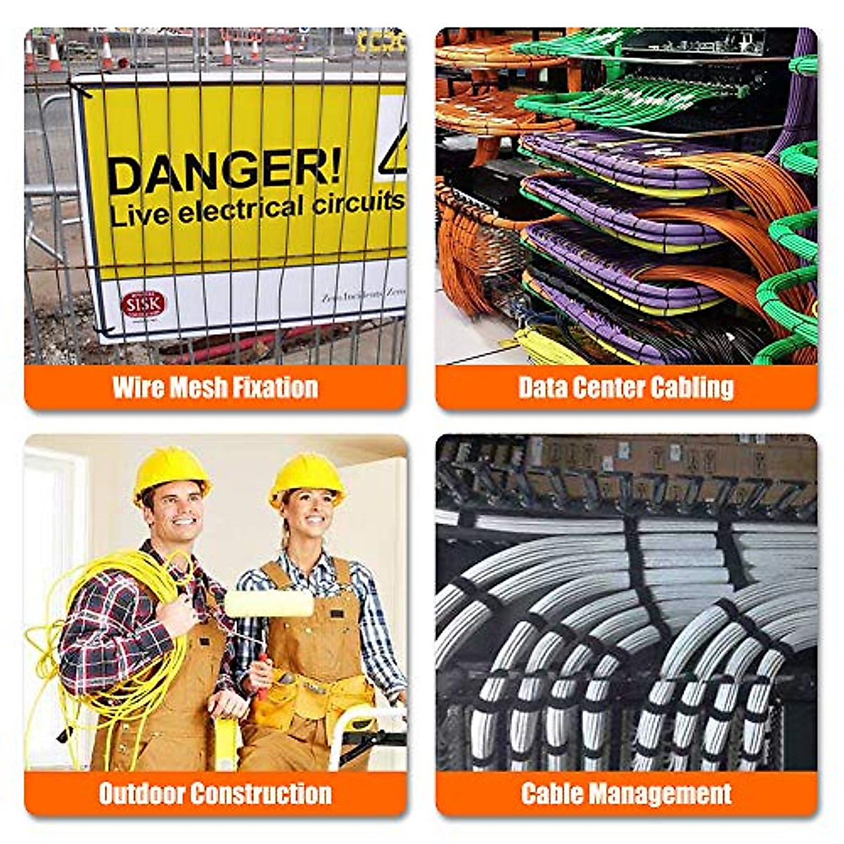 NewMainOne Cable Zip Ties,500 Packs Self-Locking 4+6+8+10+12-Inch Width 0.16inch Nylon Cable Ties,Perfect for Home,Office,Garage and Workshop (Black)