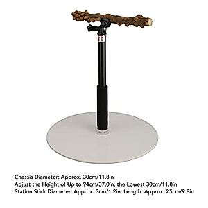 Bird Perches, 11.8in to 37in Height Adjustable Bird Wooden Branches, Acrylic and Pepper Wood Portable Detachable Parrot Play Stand, for Bird Perches Standing Sticks Exercise