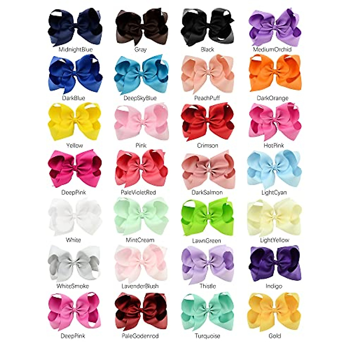 Choicbaby 28pcs 6 Inches Grosgrain Ribbon Hair Bows Large Hair Bows Alligator Clips Hair Accessories for Baby Girls Toddlers Teens