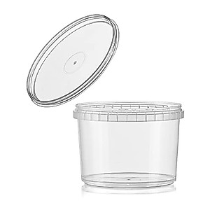 16-oz. Round Clear Deli Containers with Lids | Stackable, Tamper-Proof BPA-Free Food Storage Containers | Recyclable Space Saver Airtight Container for Kitchen Storage, Meal Prep, Take Out | 20 Pack