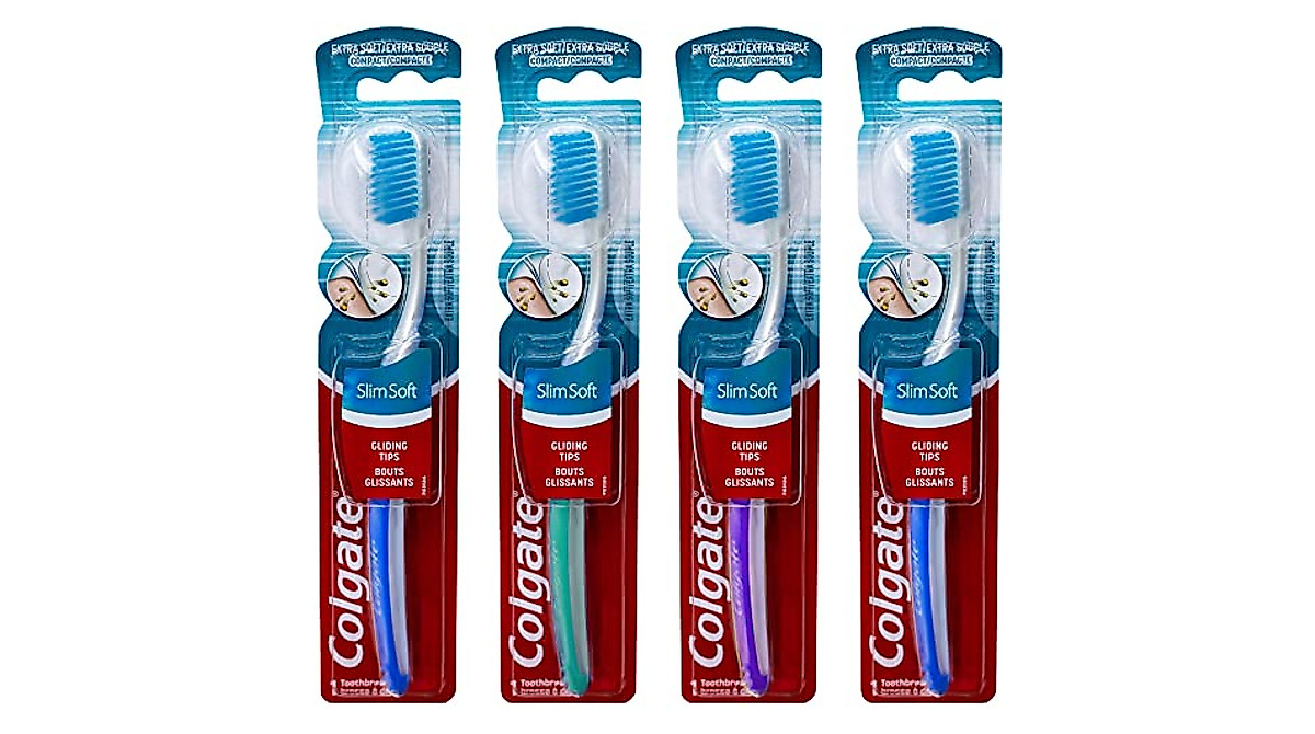 Colgate Slim Soft Toothbrush Pack of 4 | Gentle Oral Care for Sensitive ...