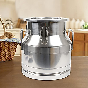 12L/3.16 Gal Milk Can Stainless Steel Milk Can, Heavy Duty Milk Storage Transport Can, Sealed Bucket Wine Barrel with Silicone Seal for Commercial or Domestic Use
