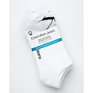 Calvin Klein Women’s Socks – Cushion No Show Socks (6 Pack), Size 4-10, White Monogram
