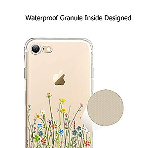Unov Case for iPhone SE (2022) iPhone SE (2020) iPhone 8 iPhone 7 Case Clear with Design Embossed Floral Pattern TPU Soft Bumper Shock Absorption Slim Protective 4.7 Inch (Flower Bouquet)