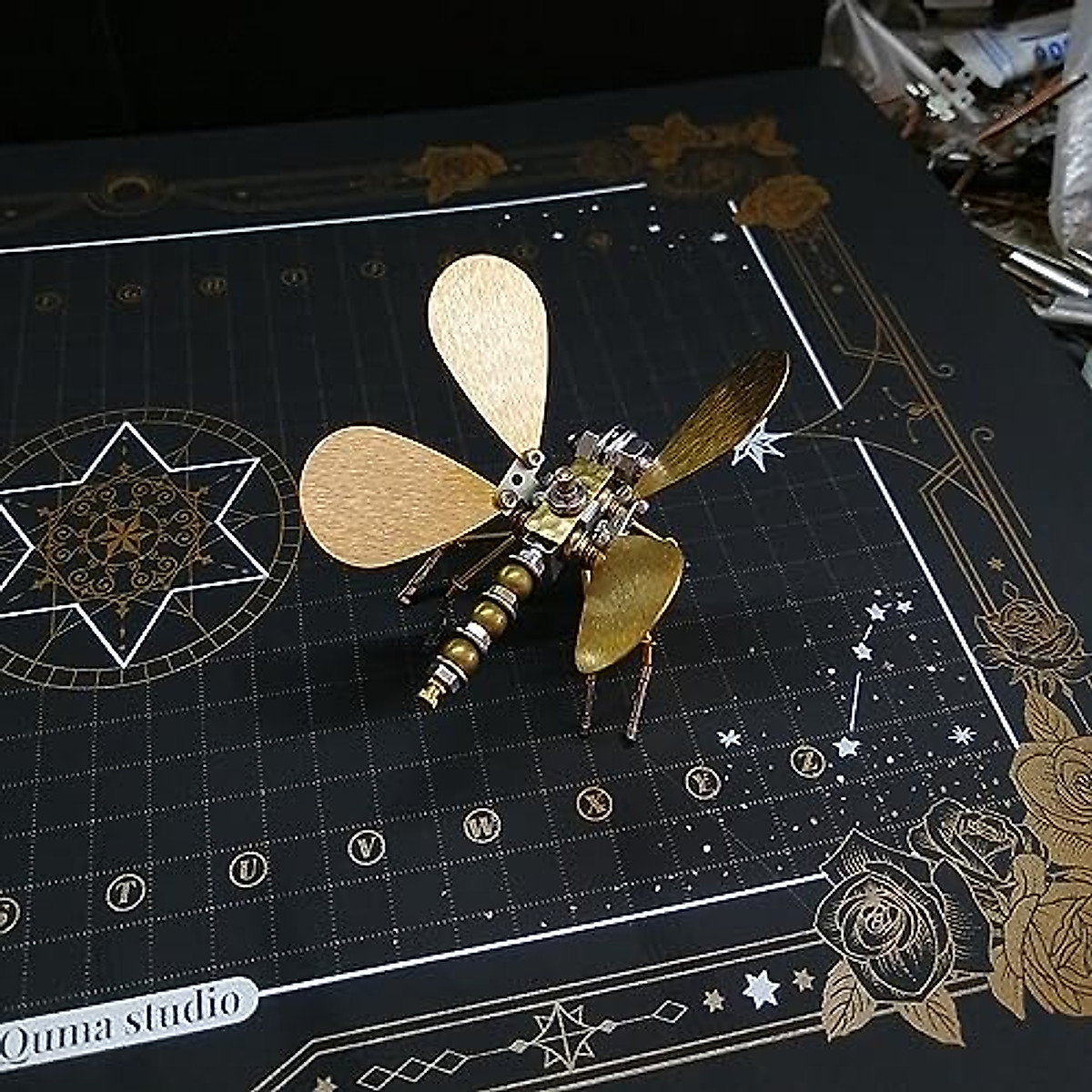 Helixsun Metal Puzzle Kit for Adults, Fruit Fly 3D Puzzle Model Building Kits Insect Themed Animal Mechanical Model DIY Desktop Crafts Creative Gifts - 100PCS+