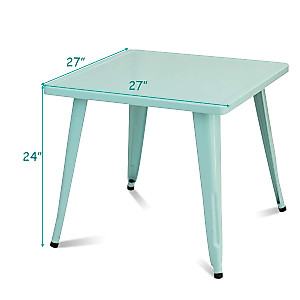 Costzon Kids Steel Table for Indoor/Outdoor Use, Preschool, Bedroom, Playroom, Activity Table for Toddlers Children Boys & Girls(Mint Green, Table)