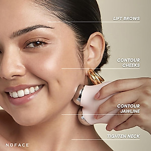 NuFACE MINI+ Microcurrent Facial Device Kit - FDA Cleared Face Sculpting & Skin Tightening Device to Contour, Lift & Tone + Microcurrent Gel Activator, Silk Crème & Applicator Brush - Violet Dusk