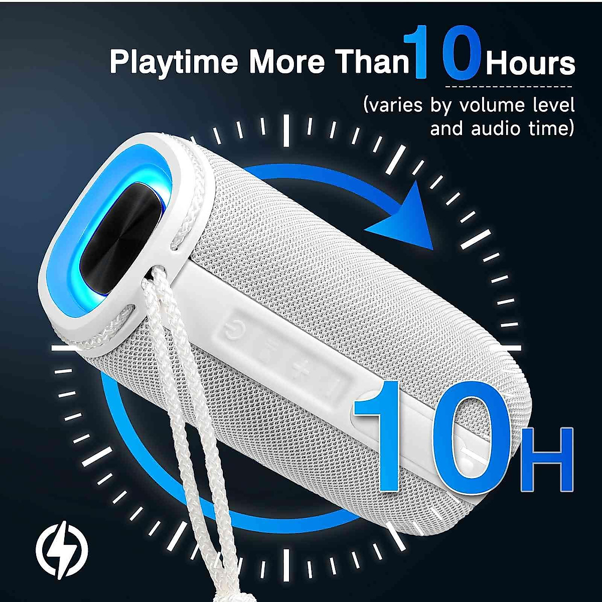 UrbanX Scorpio Series Bluetooth Speaker, IPX6 Waterproof Speakers HD Surround Sound with Punchy Bass, True Wireless Pairing, BT5.3, Portable Speaker for T-Mobile REVVL 4+ - White