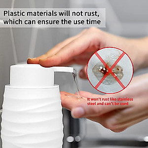 Hand Soap Dispenser Plastic Pump Rust Resistant Leak-Proof Non-Slip Refillable Liquid Hand Sanitizer Dispenser for Bathroom, Kitchen Sink 7.7oz White